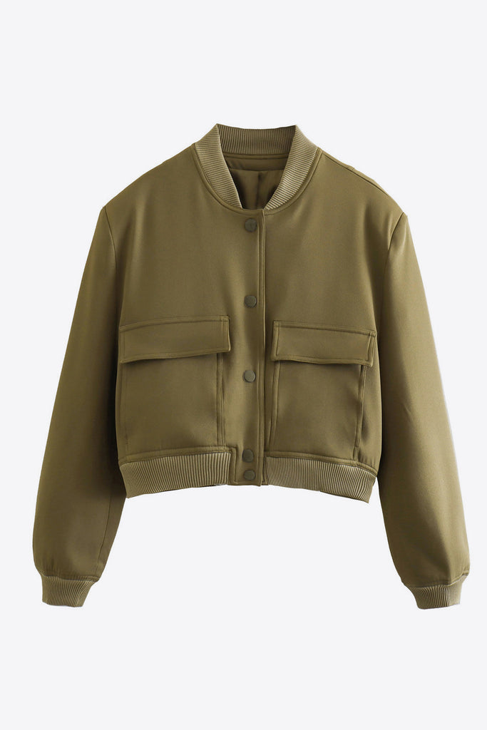 Baseball Collar Jacket with Pockets – Moda Factory